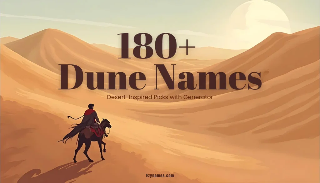 180+ Dune Names: Desert-Inspired Picks with Generator - EZYNames